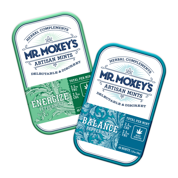 The original low dose THC & CBD mints | Mr. Moxey's
